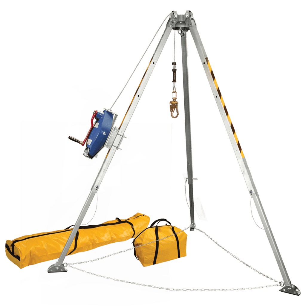 8' Confined Space Tripod System with 60' Stainless Steel SRL-R - First ...