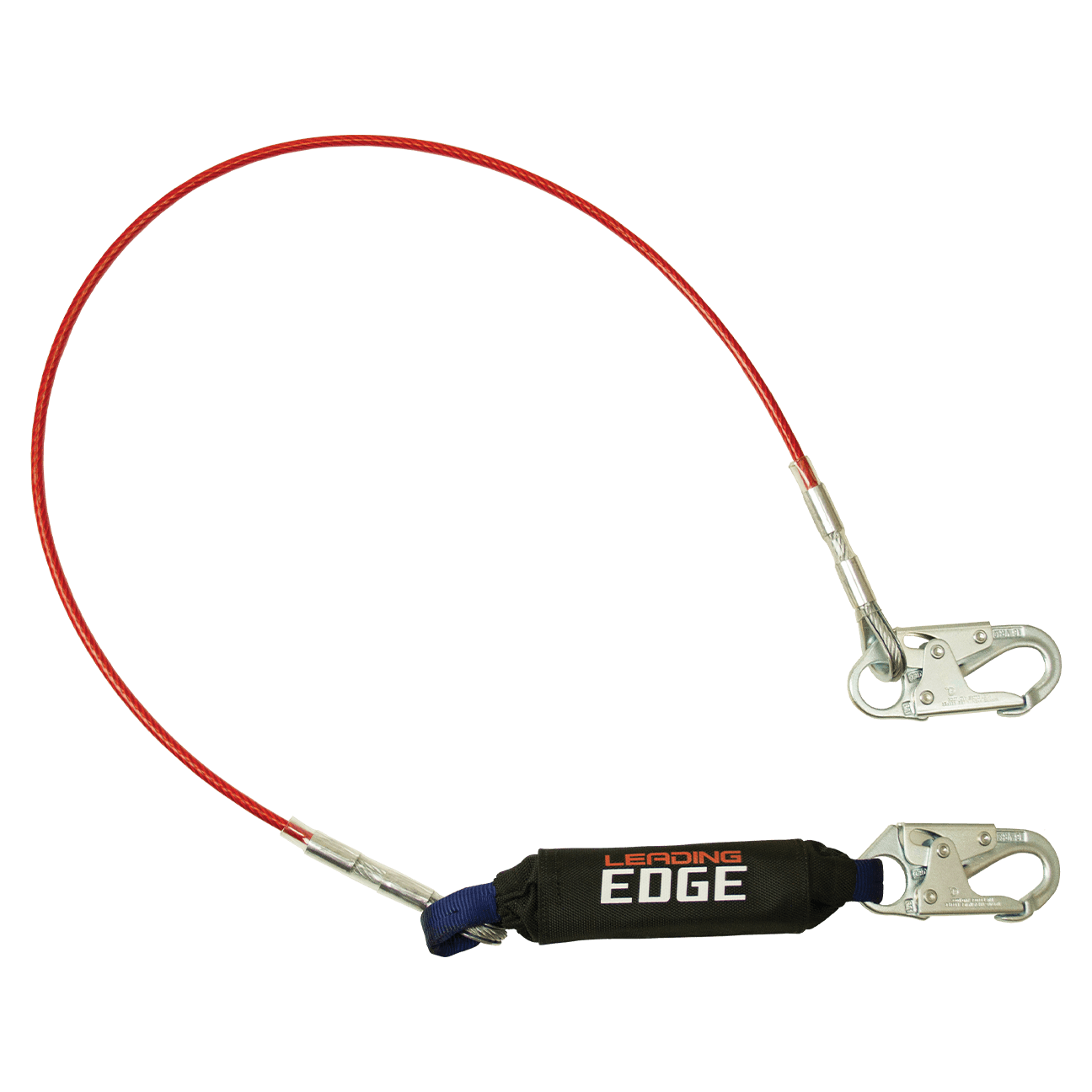6' Leading Edge Cable Energy Absorbing Lanyard, Single-leg with Steel ...